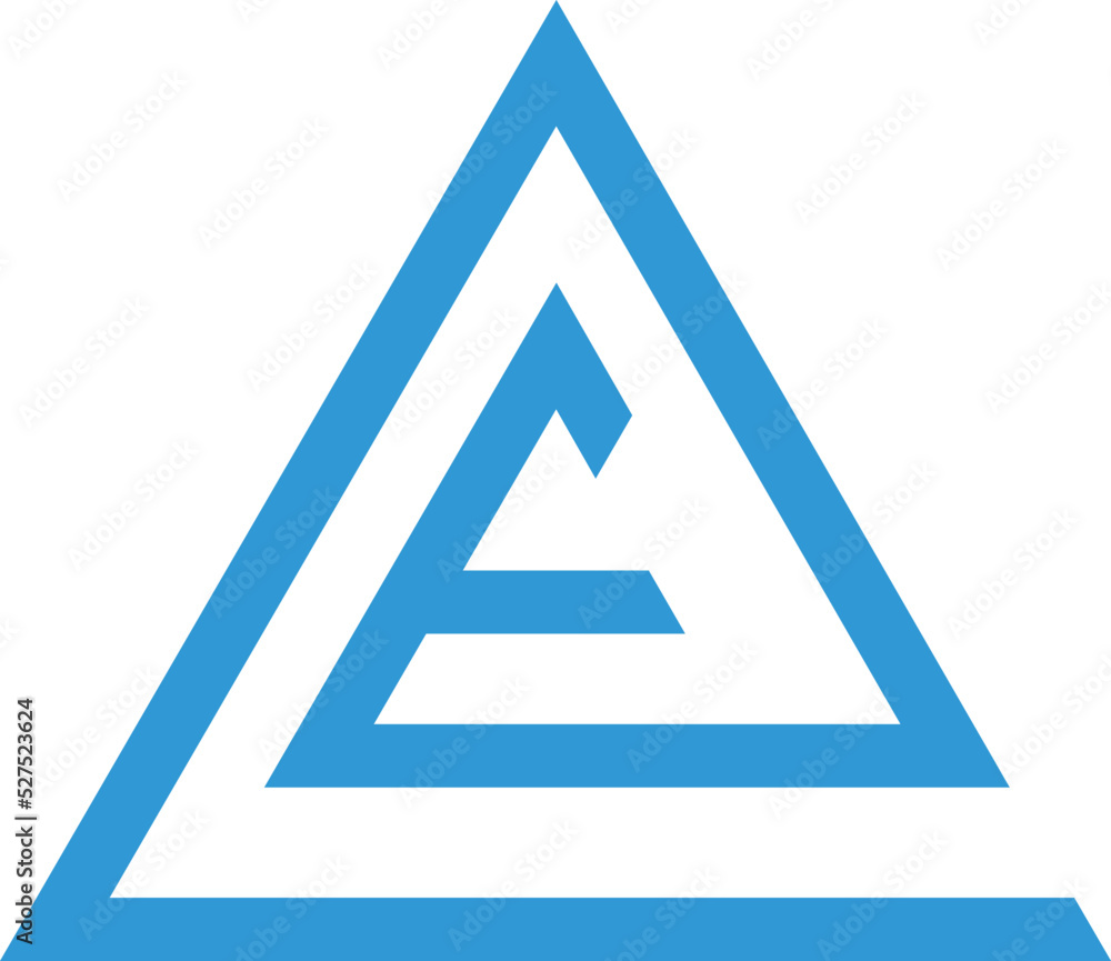 Concentric triangular prism shaped alphabet letter e logo symbol vector illustration Stock ...