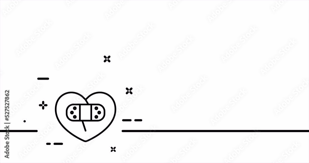 Broken heart with band aid. Relationships, sad, upset, heal, care ...