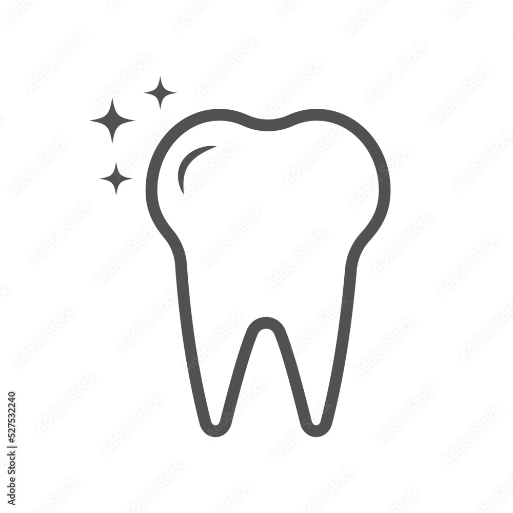 Vector tooth icon tooth logo black isolated on white. Dental logo ...