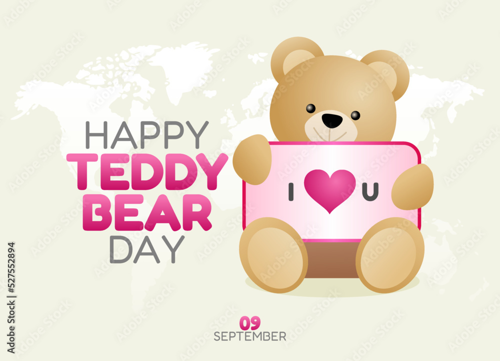 vector graphic of happy teddy bear day good for teddy bear day ...