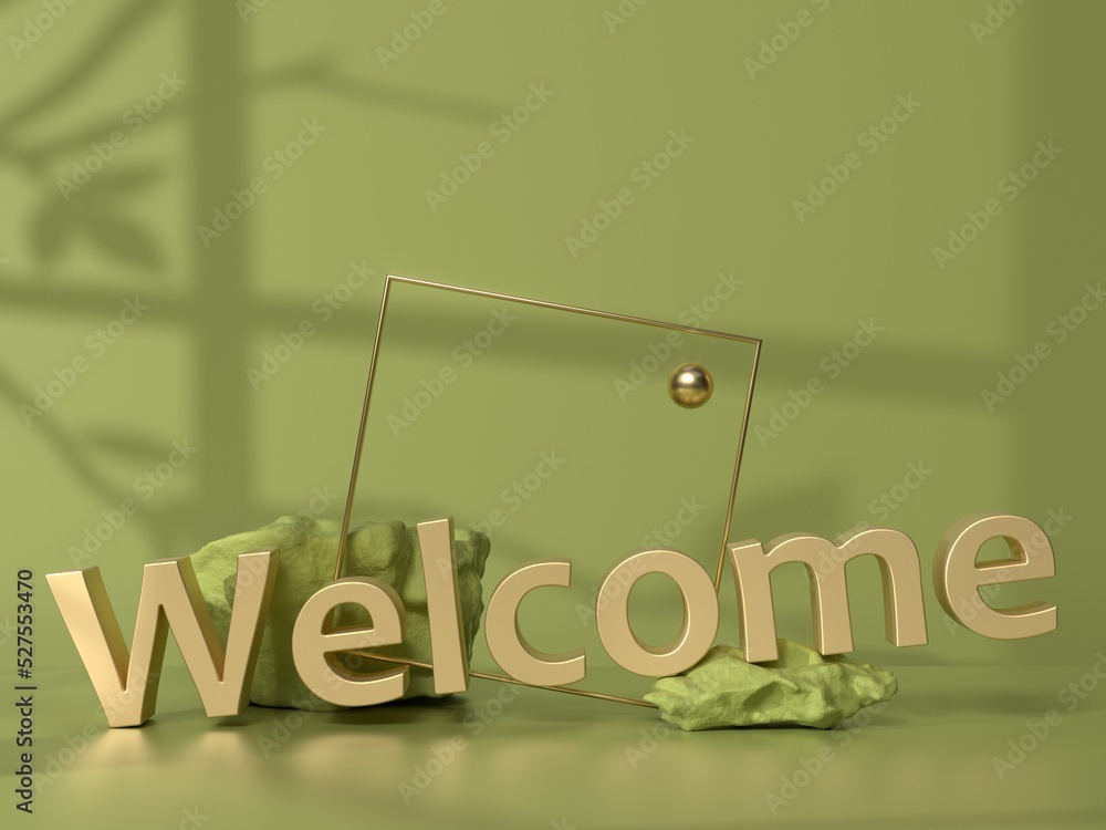 Welcome card. 3d illustration. Stock Illustration | Adobe Stock