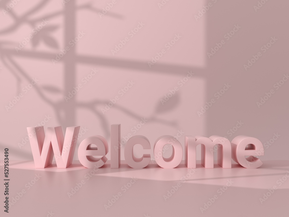 Welcome card. 3d illustration. Stock Illustration | Adobe Stock