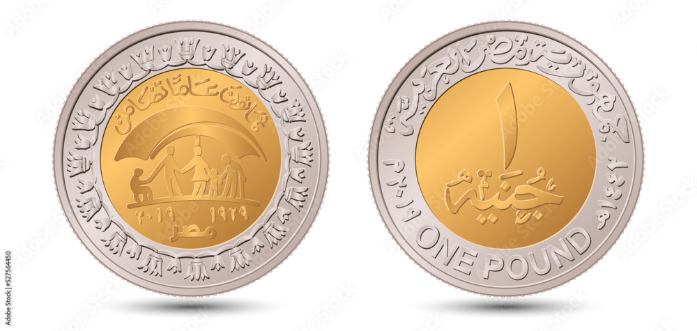 1 pound, 2020 commemorative Ministry of Solidarity. Reverse and obverse ...