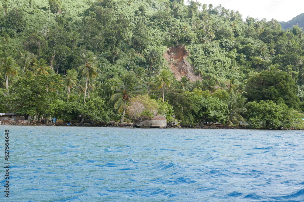 Former Japanese navy headquarter island Tonoas in Chuuk. There are many ...