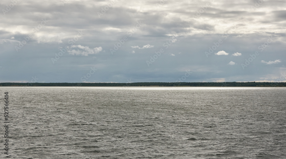 Muhu strait, Estonia, Baltic sea. Dramatic sky, storm clouds, water ...