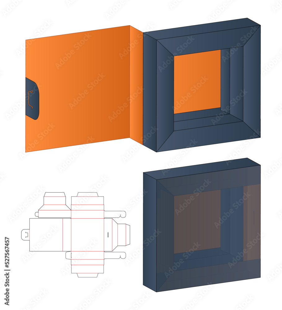 Box packaging die cut template design. 3d mock-up Stock Vector | Adobe ...