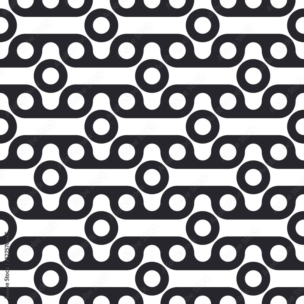 Geometric seamless pattern with Arabic circle and curve lines. black ...
