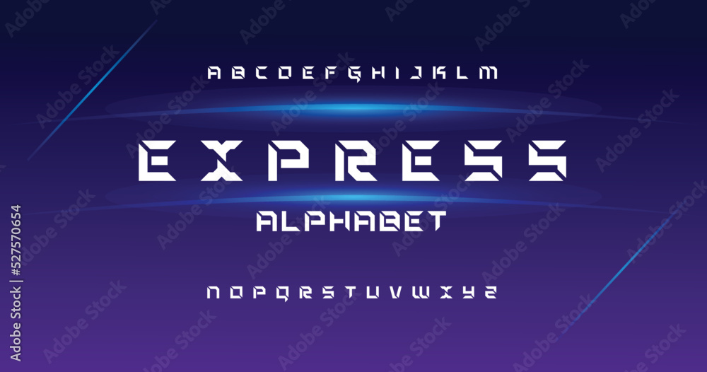 EXPRESS Sports minimal tech font letter set. Luxury vector typeface for ...