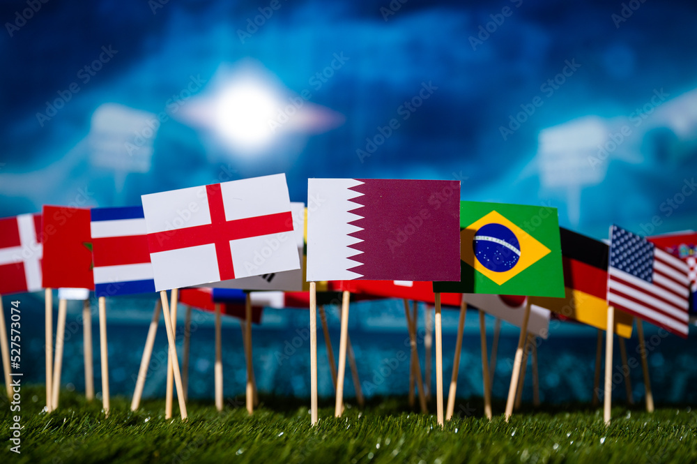 Football Wallpaper. Ball and national lags of top world soccer ...