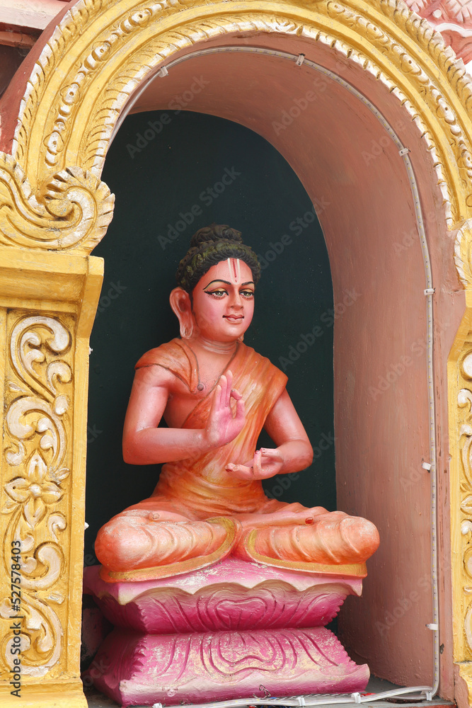 Lord Buddha is an Avatar of Vishnu. Buddha statue in a Hindu temple in ...