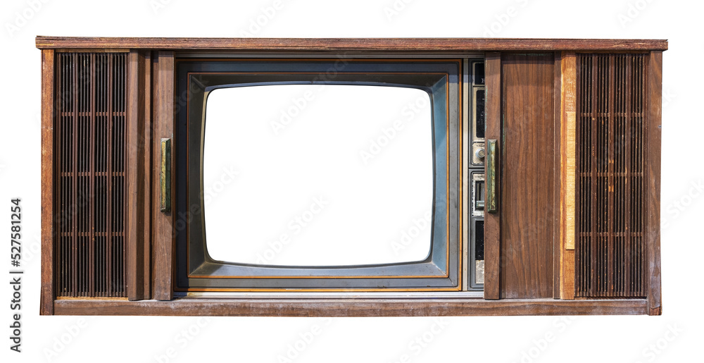 Vintage television - antique wooden box television with cut out frame ...