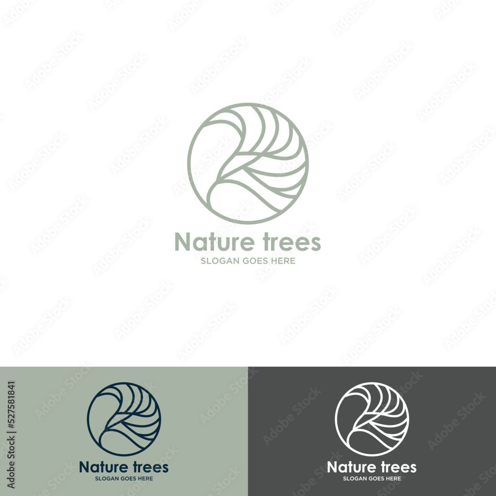 Nature monogram Desain template Logo untuk spa kecantikan dan produk ...