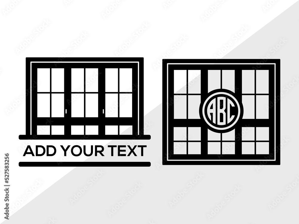 Stockvector Window Monogram SVG, Casement Svg, Windows Frame Svg ...