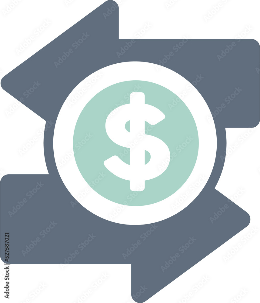 Dollar exchange icon PNG for websites developer, social media, layouts ...
