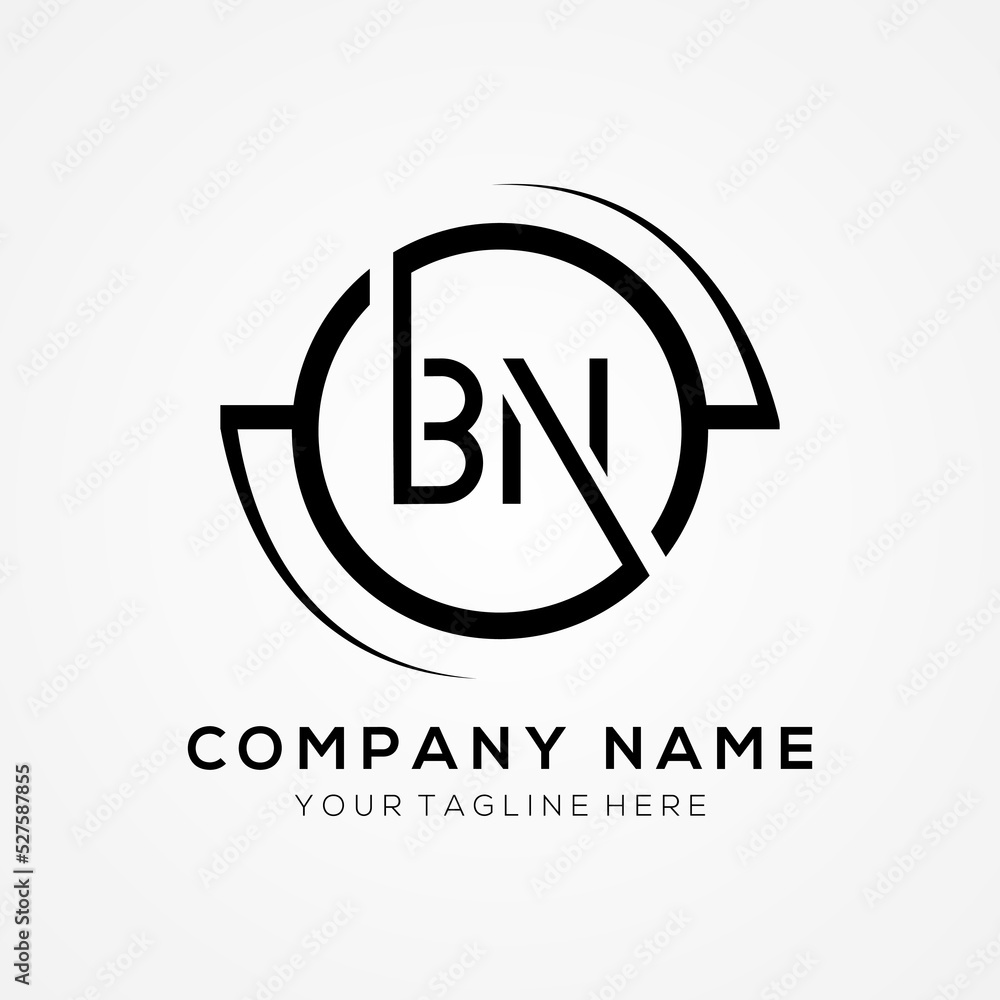 letter BN Logo Design Vector Template. Initial Black Letter Design BN ...