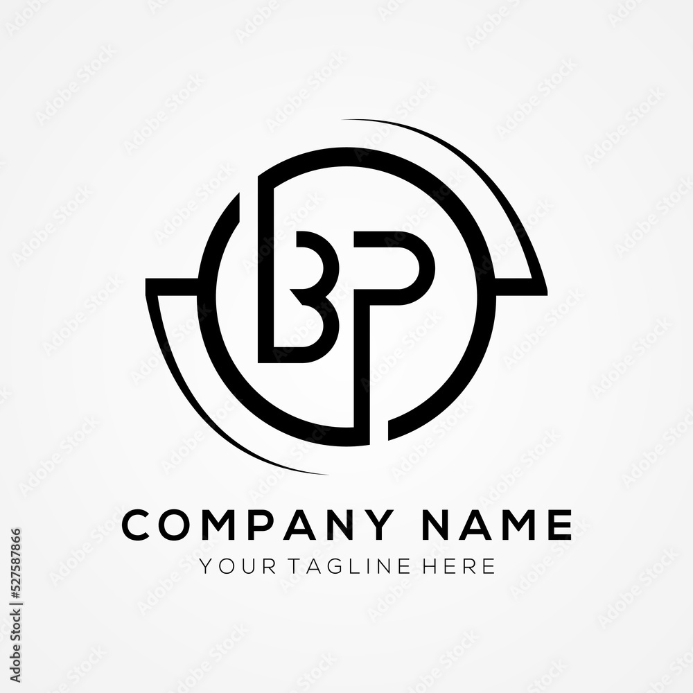 letter BP Logo Design Vector Template. Initial Black Letter Design BP ...
