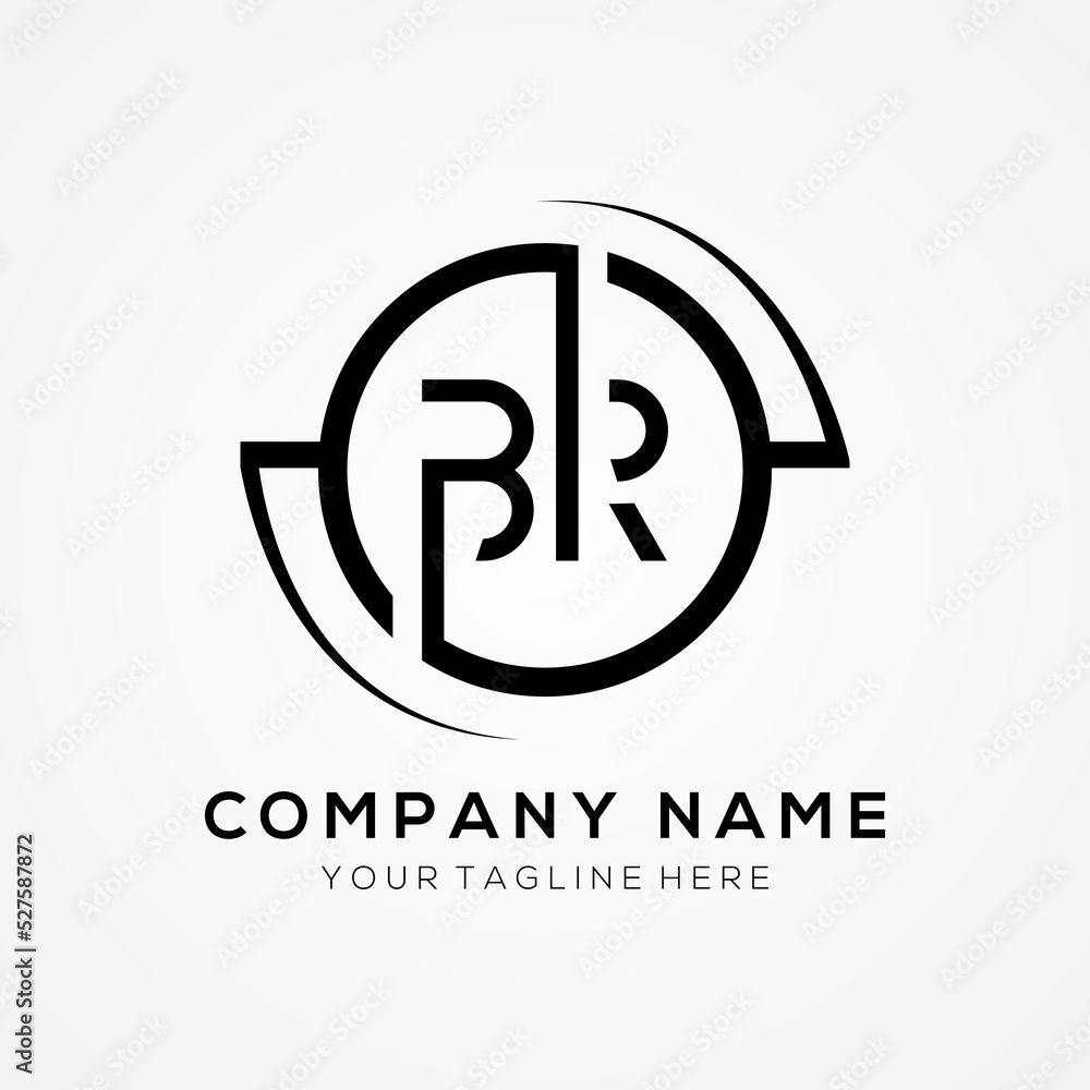 letter BR Logo Design Vector Template. Initial Black Letter Design BR ...
