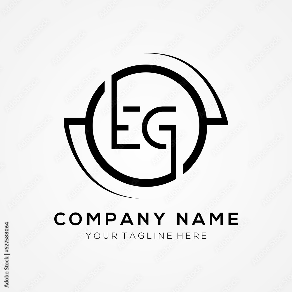 letter EG Logo Design Vector Template. Initial Black Letter Design EG ...