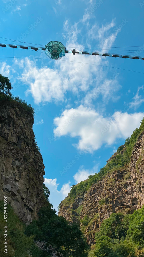 Dashbashi, Georgia - Diamond cafe on glass bridge over scenic valley in ...
