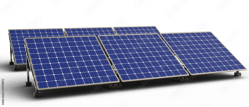 Solar panels on white background. Solar energy. Solar panel or Solar ...
