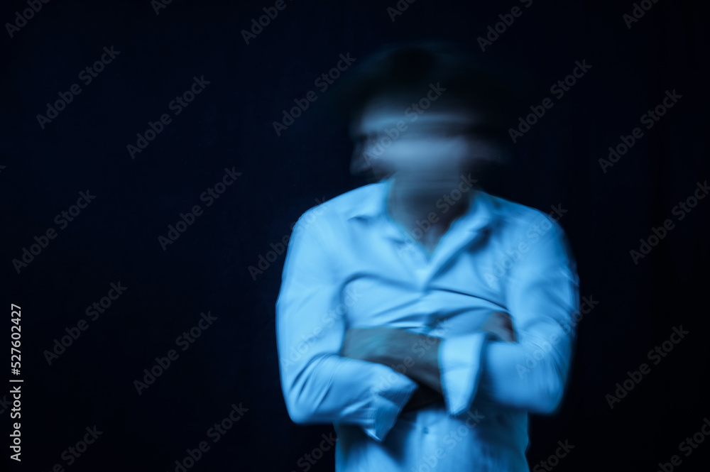schizophrenic portrait of man with mental disorders and mental ...