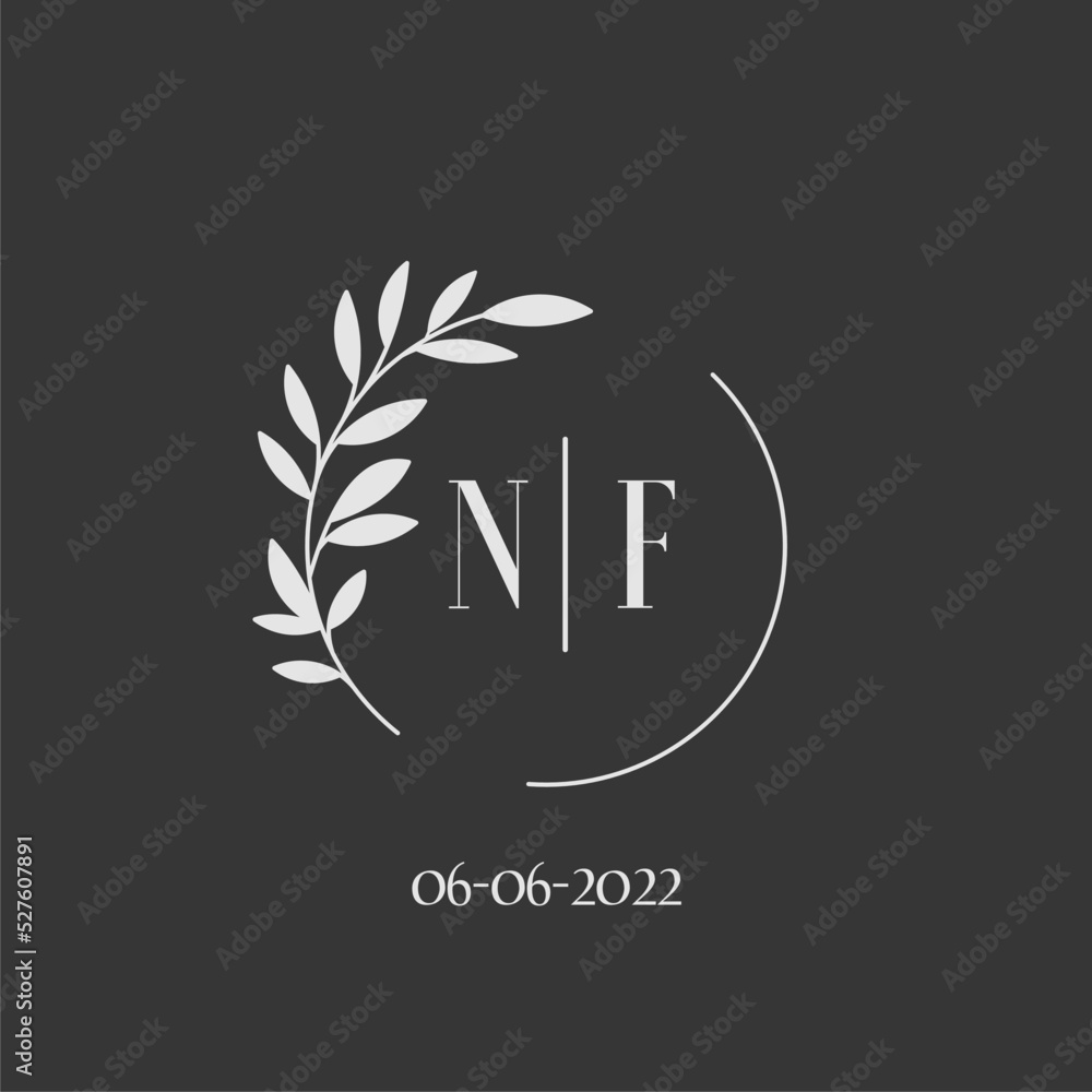 Initial letter NF wedding monogram logo design inspiration Stock Vector ...