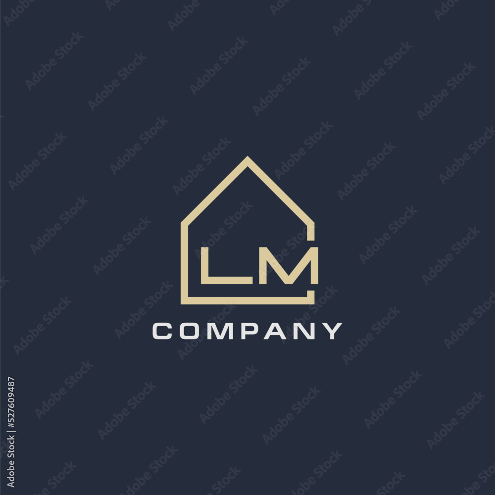 Initial letter LM real estate logo with simple roof style design ideas Stock Vector | Adobe Stock