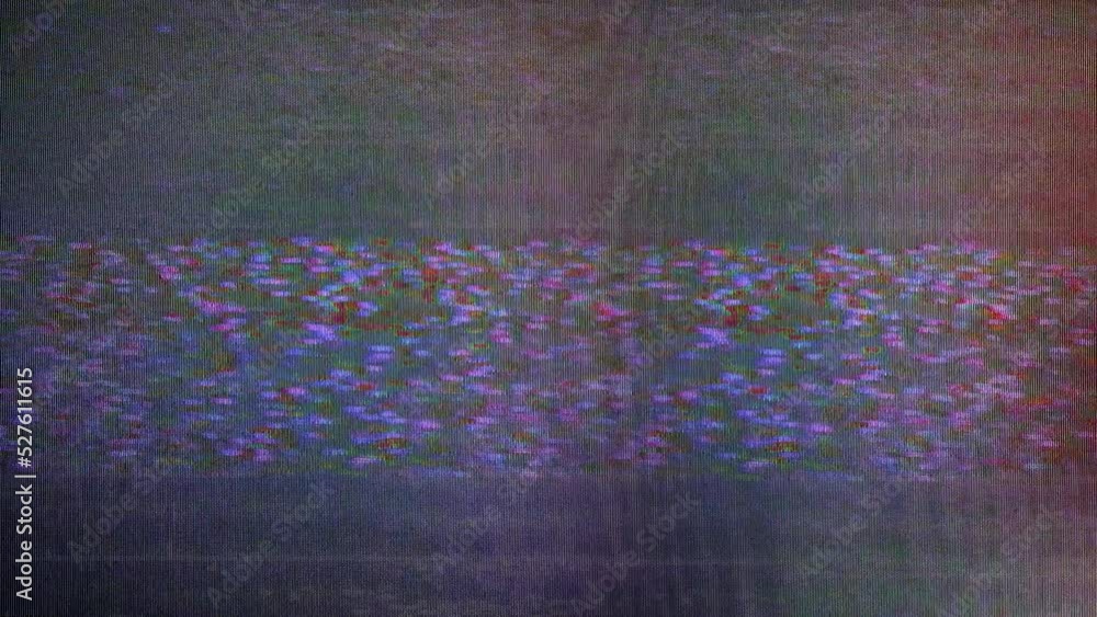 Warm Vintage analogue VHS VCR transfer noise. Static colour noise ...