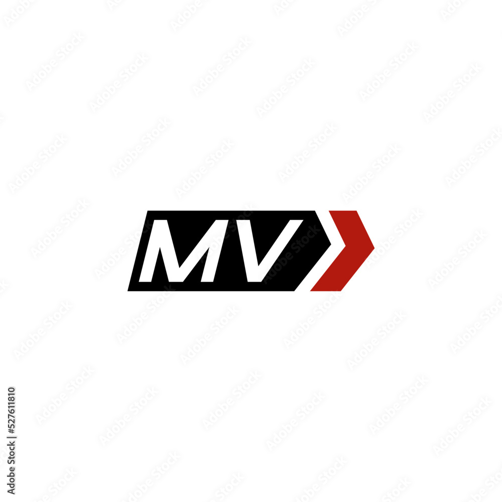Letter MV logo with simple right arrow design ideas Stock Vector ...
