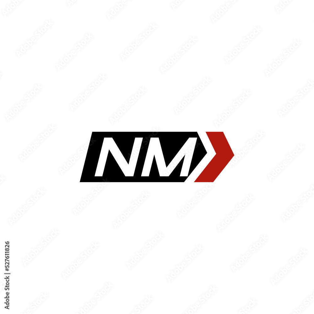 Letter NM logo with simple right arrow design ideas Stock Vector ...