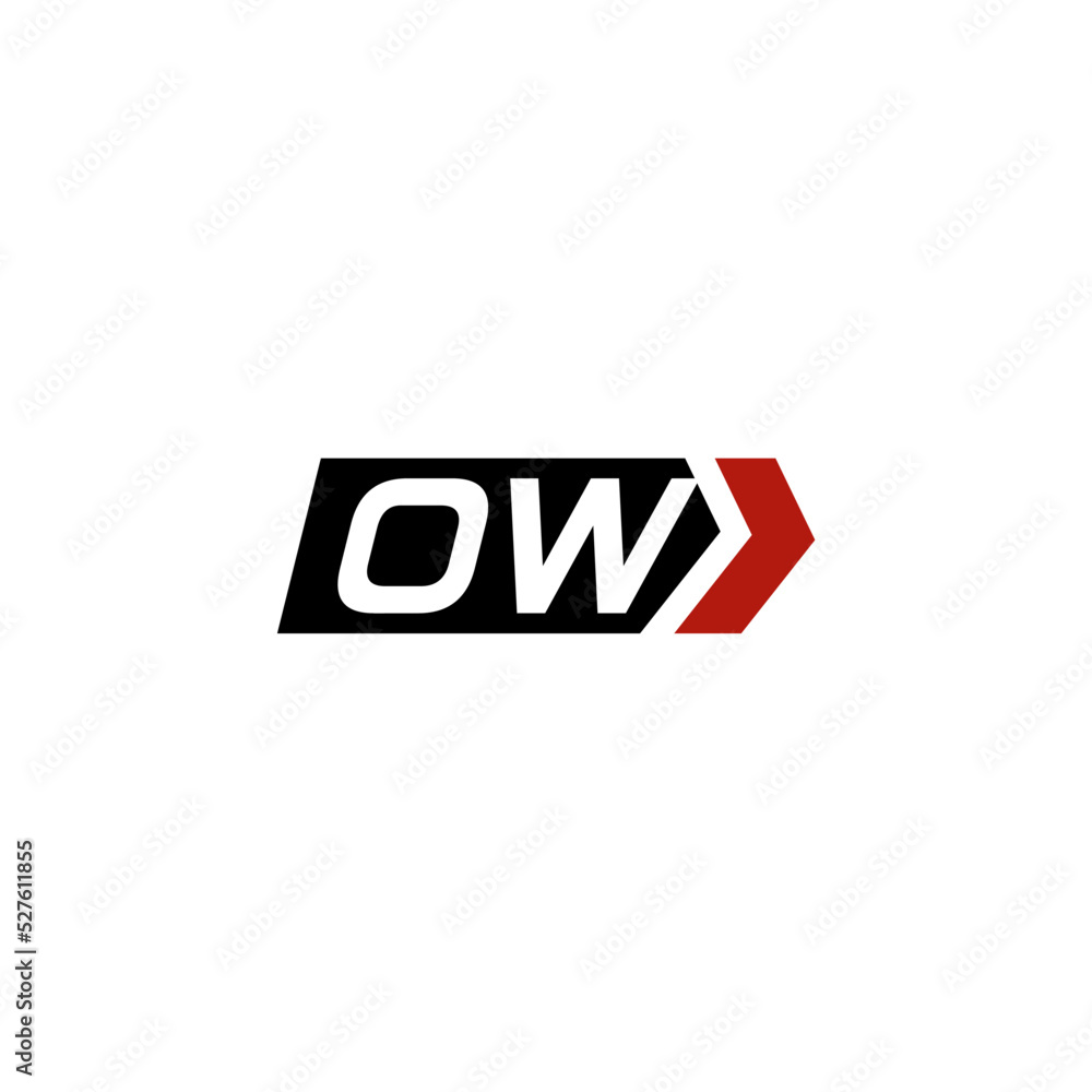 Letter OW logo with simple right arrow design ideas Stock Vector ...