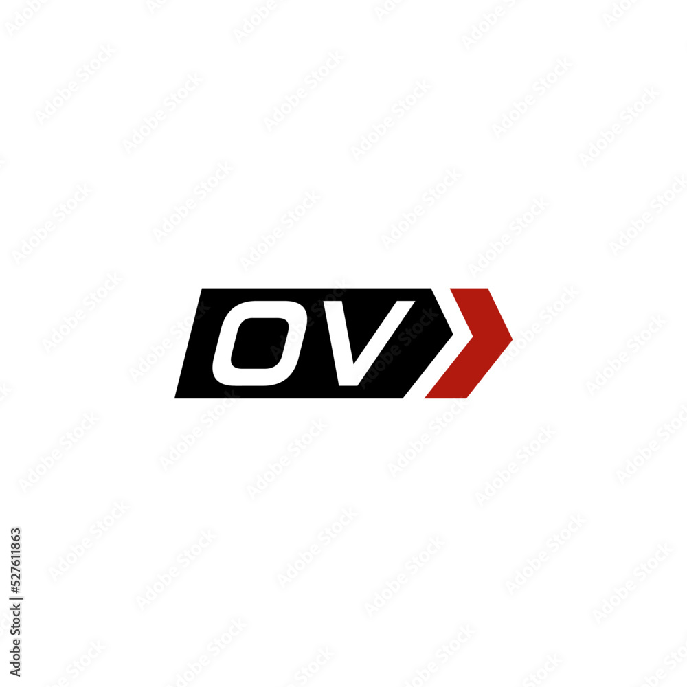 Letter OV logo with simple right arrow design ideas Stock Vector ...