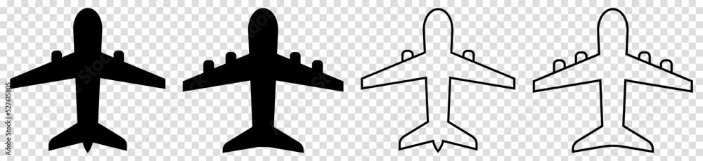 Plane icons. Flight transport symbol. Vector illustration isolated on ...