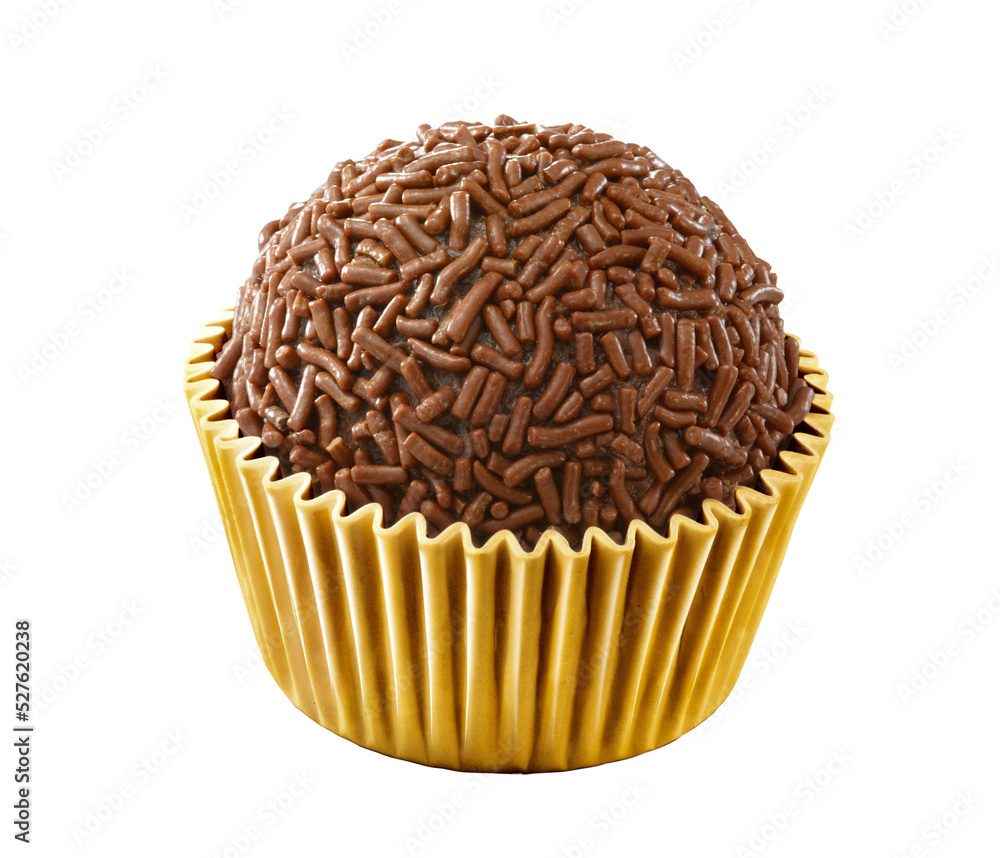 Poster Brigadeiro com granulado de chocolate em fundo branco ...