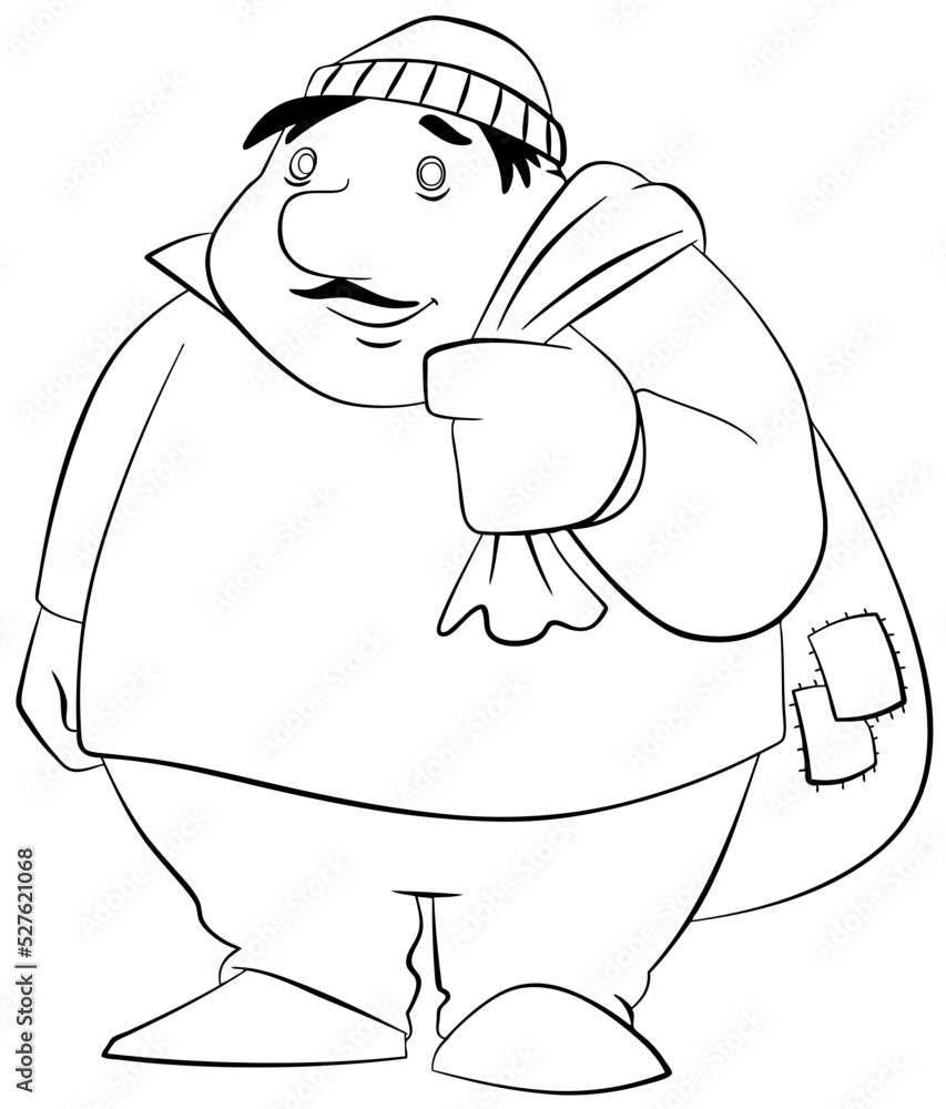 Thief. Element for coloring page. Cartoon style. Stock Vector | Adobe Stock