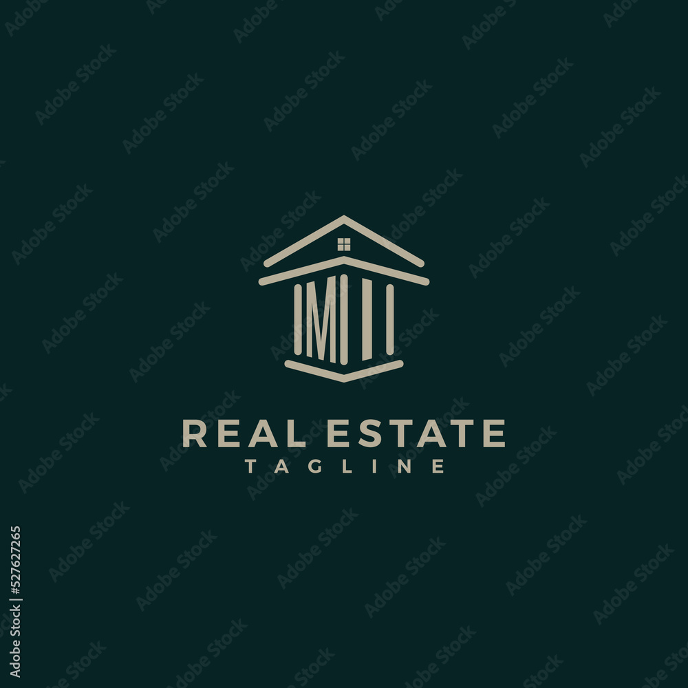 Initial letter MI Home House Logo Design. Real Estate Logo Concept ...