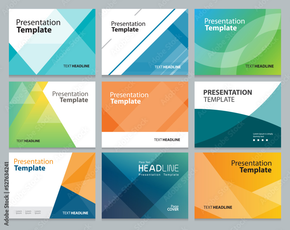 set abstract business presentation cover background design template and cover page design for ...