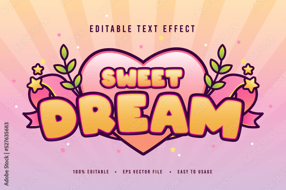 decorative sweet dream Font and Alphabet vector Stock Vector | Adobe Stock
