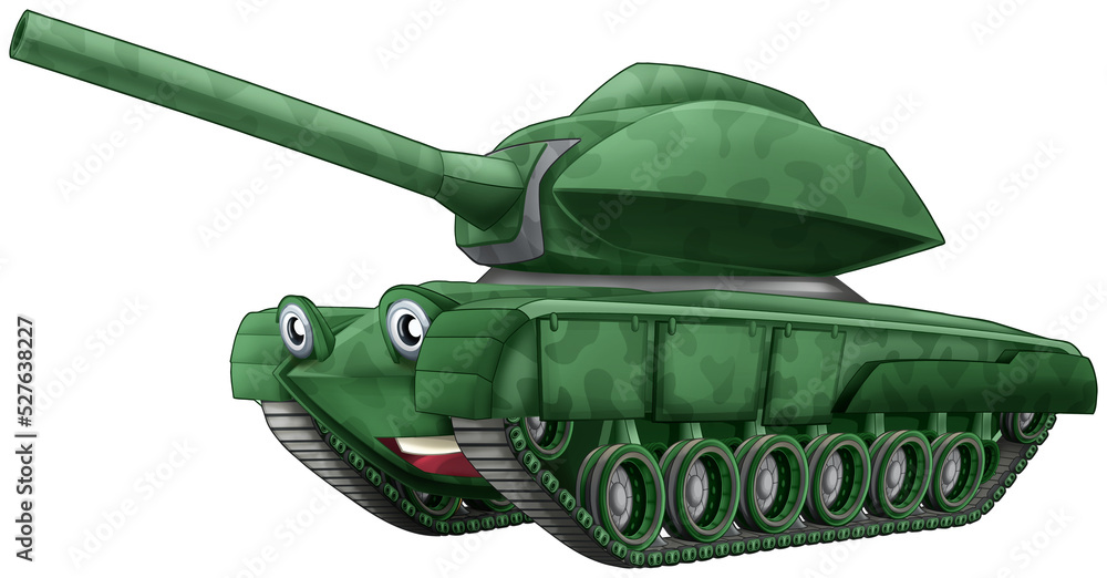 Cartoon happy tank isolated illustration for children Stock ...