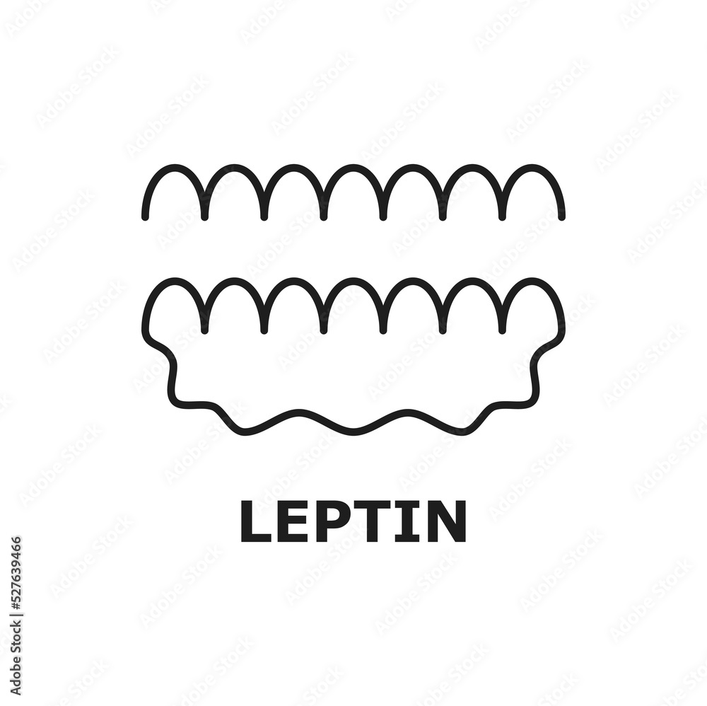 Leptin formula isolated peptide hormone chemical structure thin line ...