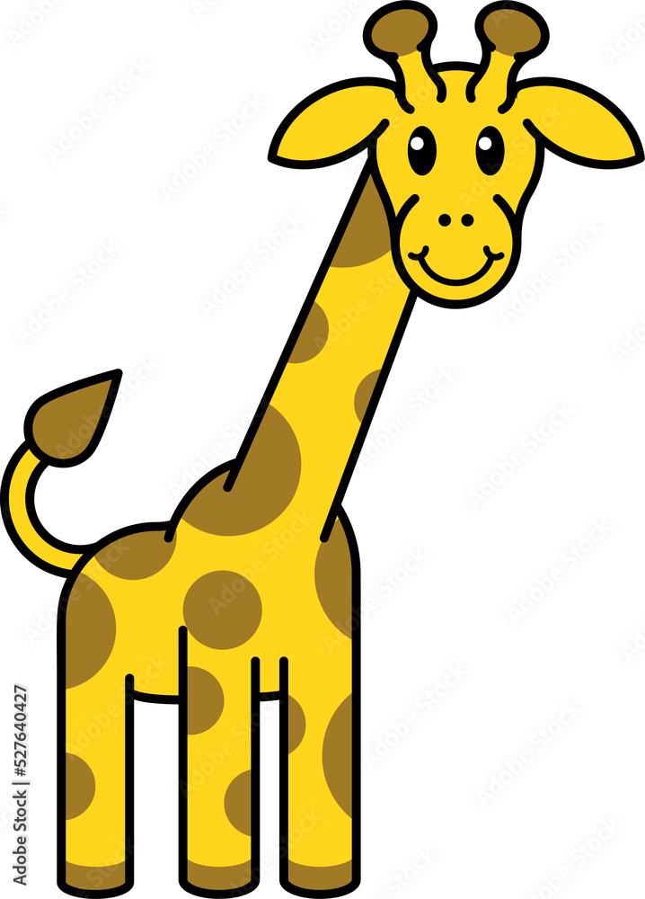 Cartoon Giraffe Animal Stock Illustration | Adobe Stock
