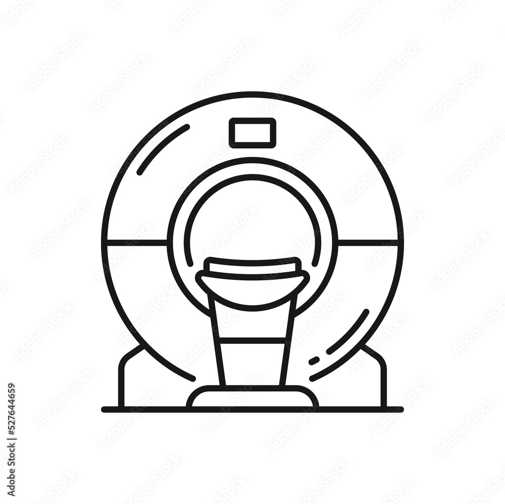 MRI scan outline icon, computed tomography machine. Vector computed ...