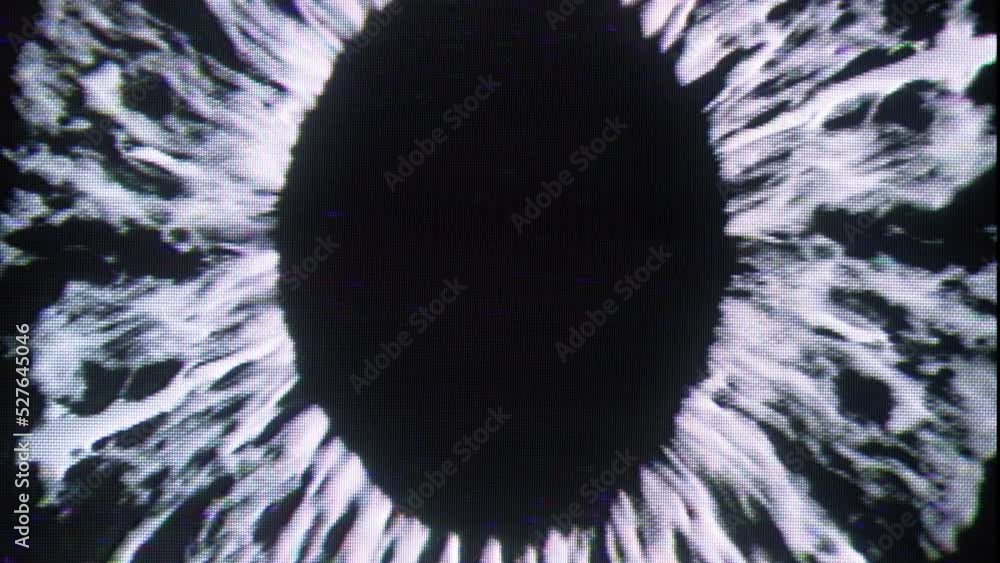 Analogue VHS Footage of the pupil. Vintage practical VHS VCR noise ...