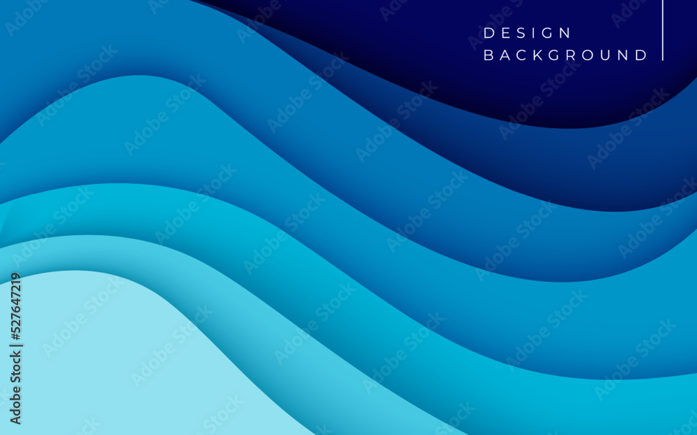 Multi layers blue color texture 3D papercut layers in gradient vector ...