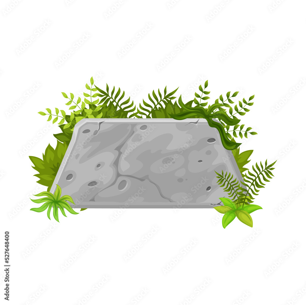 Stone game interface, ui game button, gui element. Cartoon vector ...
