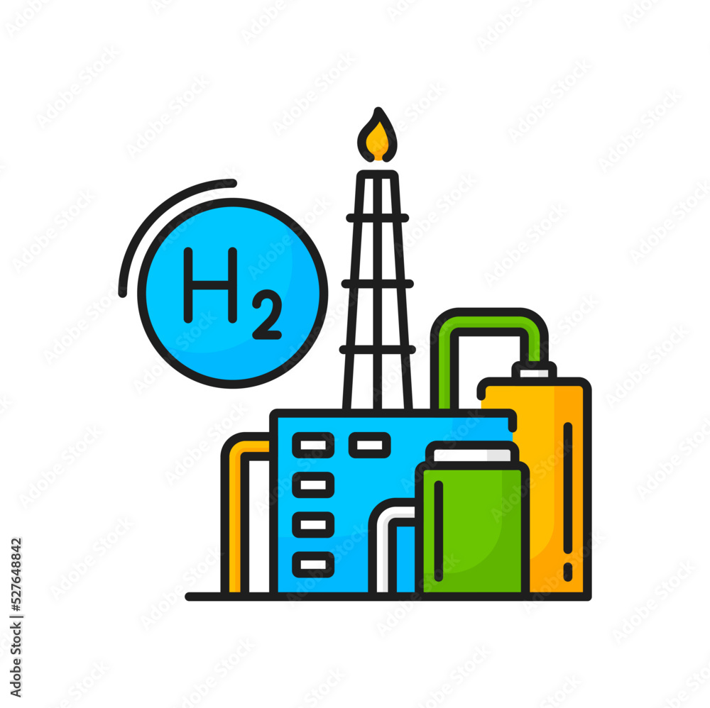 Vektorová grafika „Hydrogen, green fuel energy and H2 production power ...