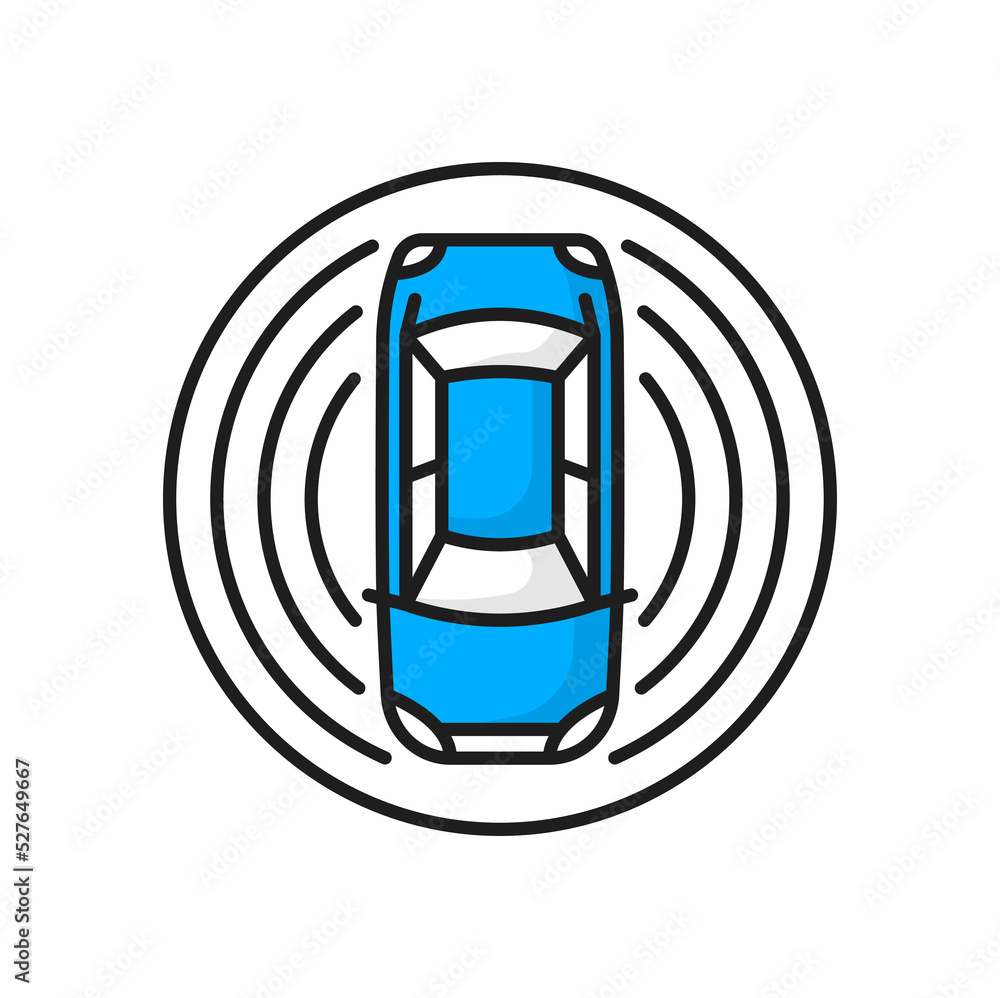 Autonomous car and ultrasonic signals, isolated self driving vehicle ...