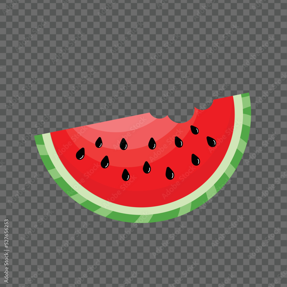 Vector Watermelon Slice with seeds isolated on transparent background ...