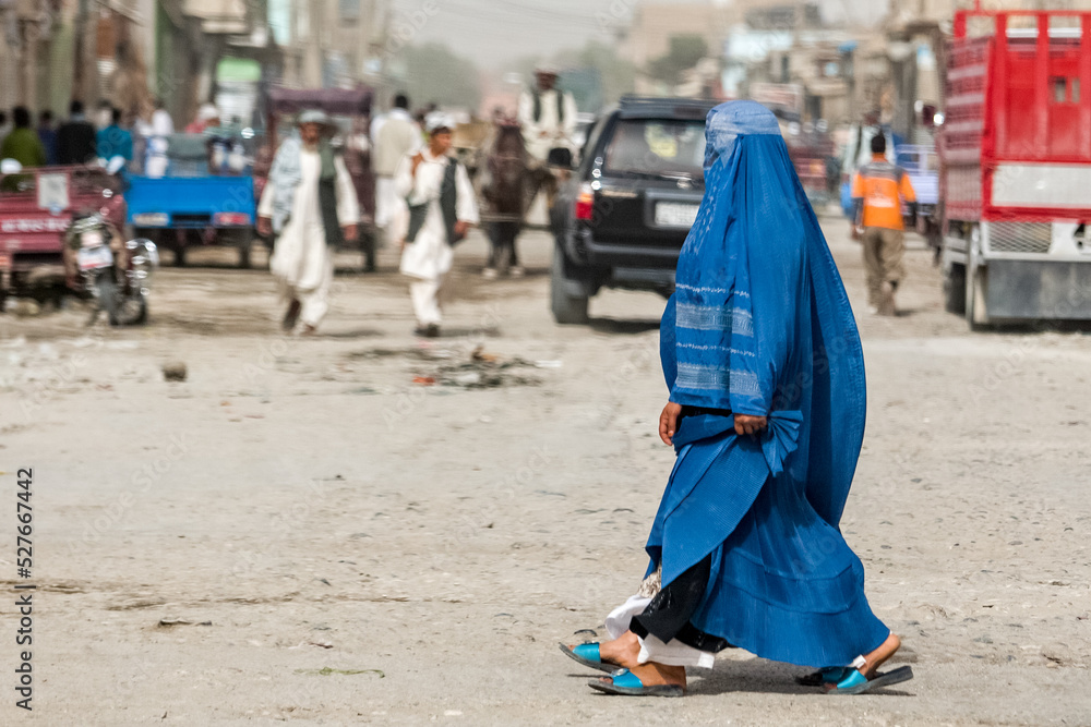 Afghan Woman In Hijab In Kabul Natives Of Afghanistan On Streets Of