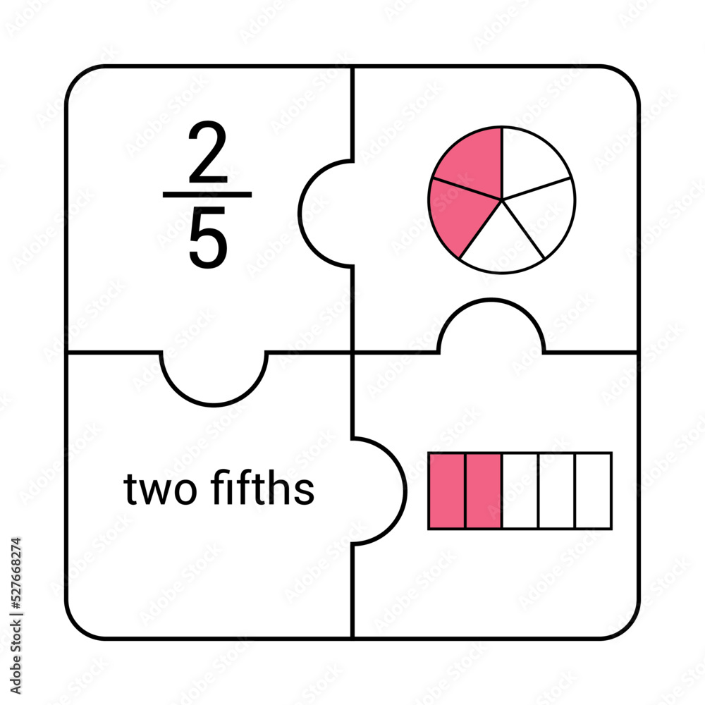Circle and bar fraction of two fifths in mathematics Stock Vector ...